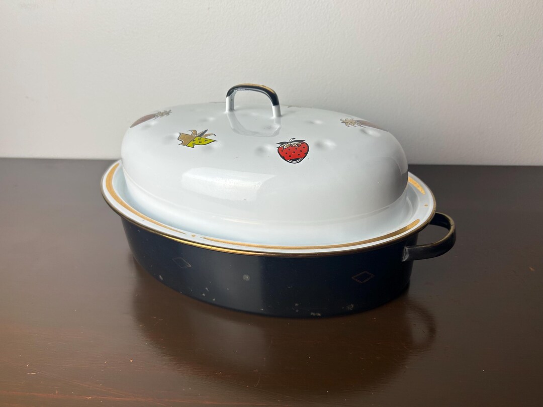 MCM Georges Briard Ambrosa Enamel/enamelware Metal Roasting Pot, Mid ...