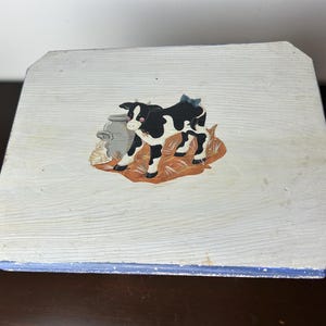 Vintage Wooden Cow/pig/chickens Foot Rest/step Stool, Farmhouse/country ...