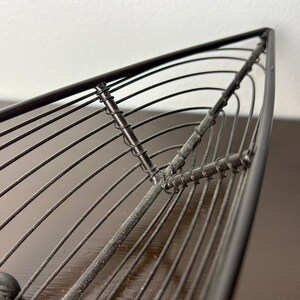 Vintage Brutalist Style Black Metal Wire String Oblong Canoe - Etsy