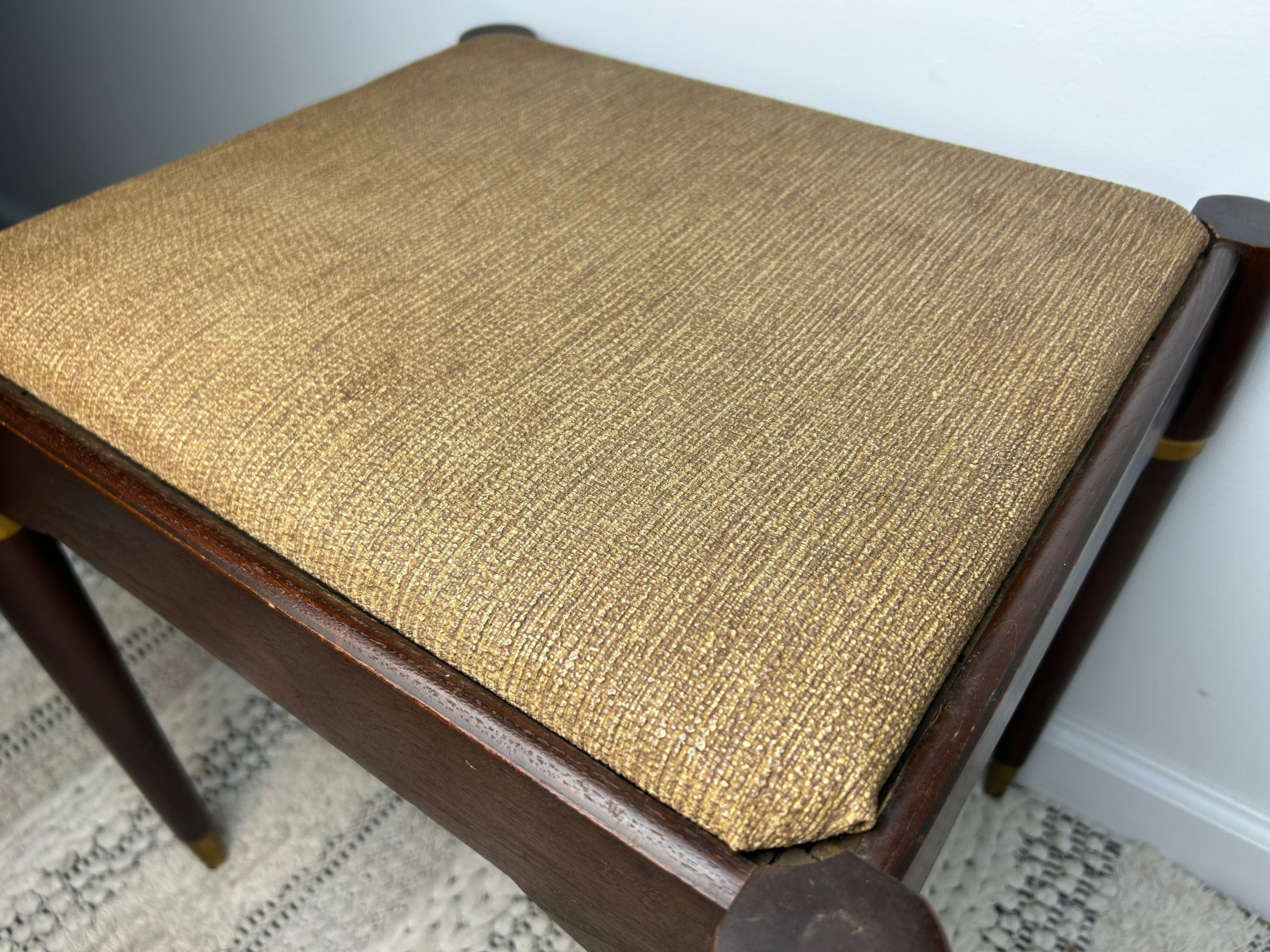 Vintage Retro MCM Era Sewing Storage Bench/ottoman With Brass - Etsy