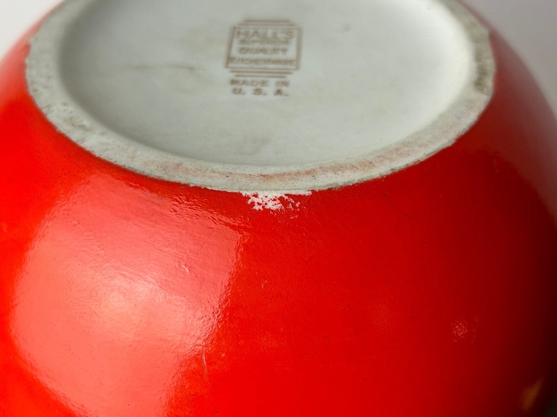 Vintage Hall USA Pottery Bright Red Ball Pitcher, MCM Retro Ceramic ...