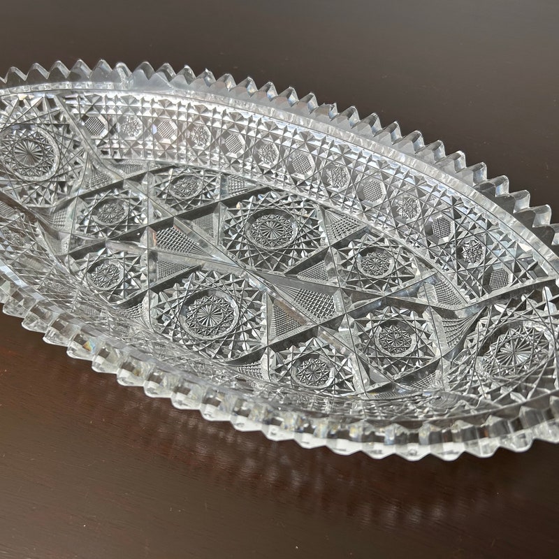 Cut Glass Tray - Etsy