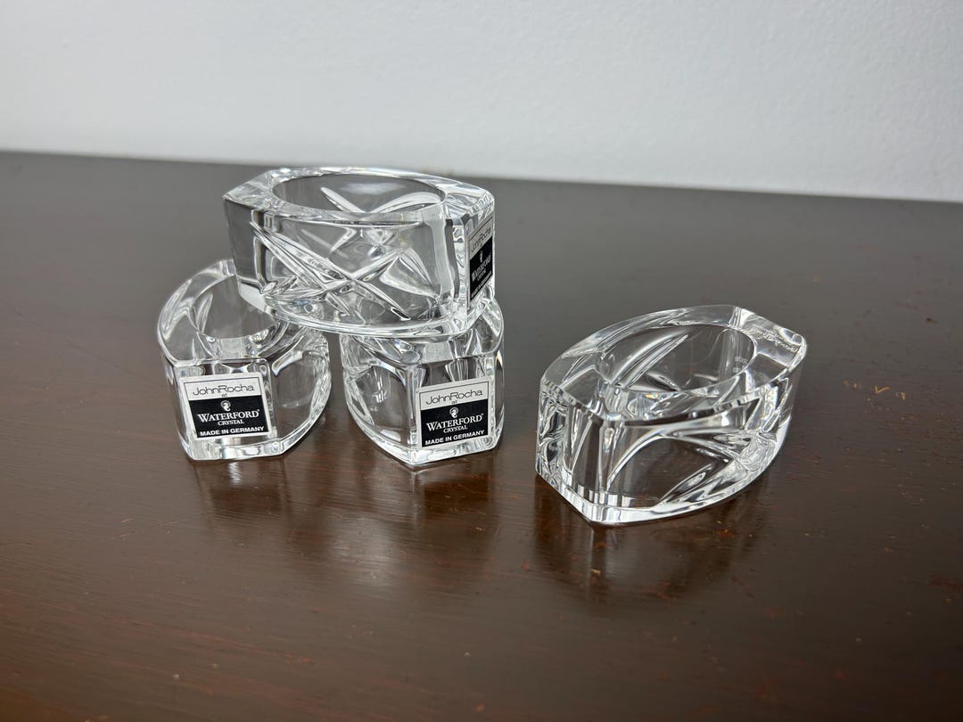 Signed Waterford Crystal John Rocha Napkin Rings Set of 4, Luxury ...