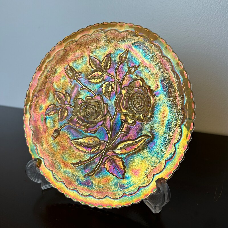 Carnival Glass Plate - Etsy