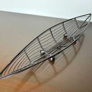 Vintage Brutalist Style Black Metal Wire String Oblong Canoe - Etsy