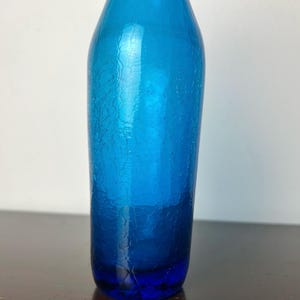 Vintage Joel Myer’s for Blenko Turquoise Blue Crackle Bud Vase 64-B ...