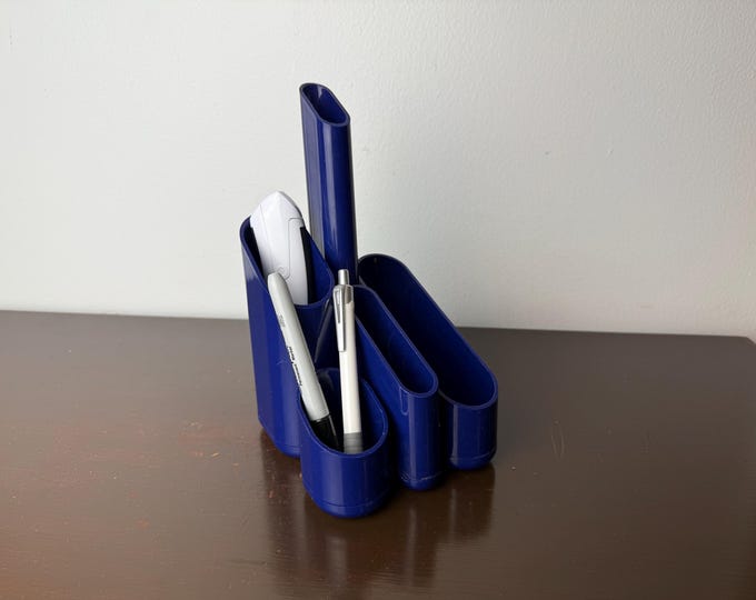 Vintage 1985 Eldon Desk Storage Organizer Blue Plastic, Post Modern ...