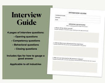 Interview Guide Template - Etsy