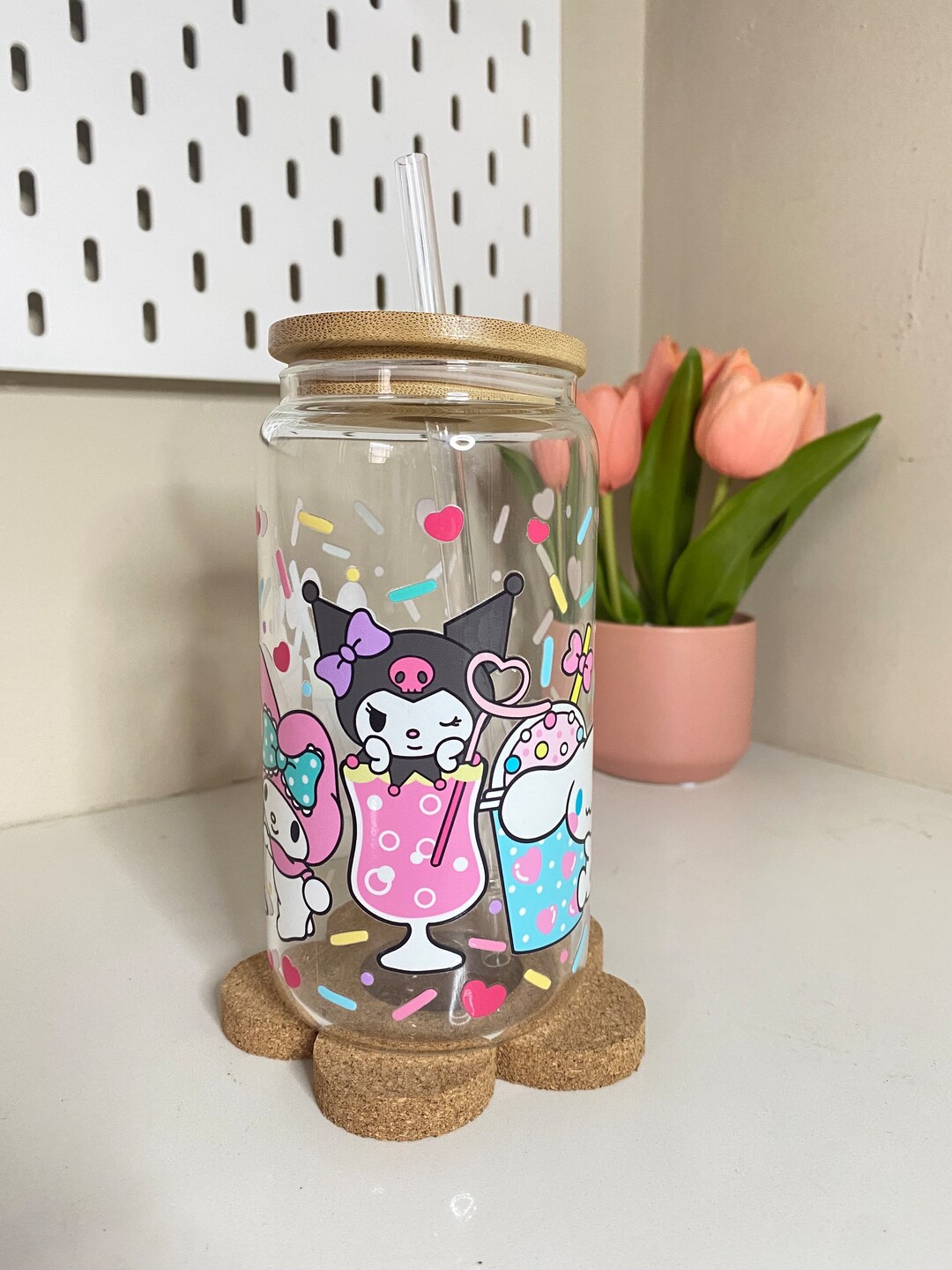 Kawaii Kitty & Friends Milkshake Glass Cup - Etsy