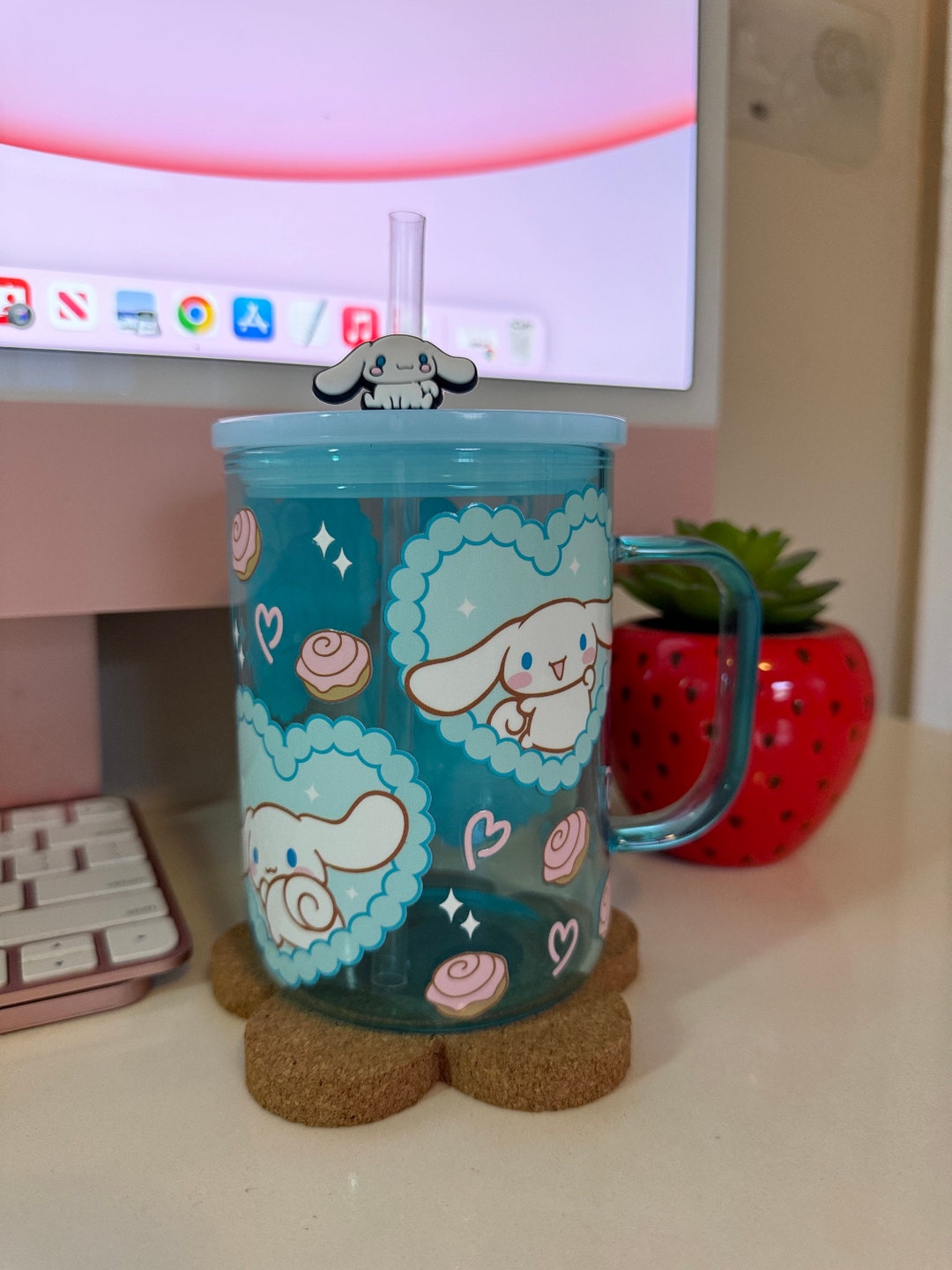 Blue Kawaii Cinna Glass Mug - Etsy