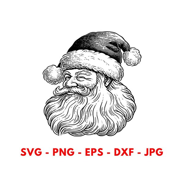 Realistic Santa Svg - Etsy