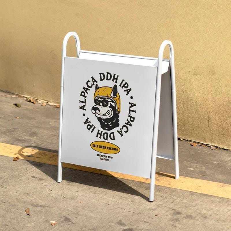 Outdoor Business A-frame Sign, Modern Metal Standing Sign - Waterproof ...