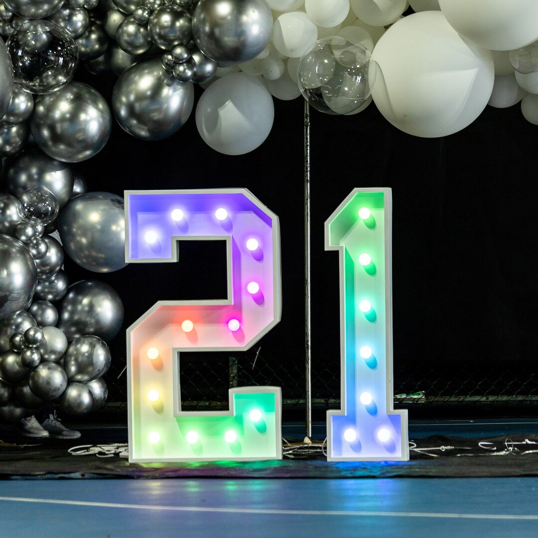 Number 21 Marquee Letter,diy Large Changing Color Marquee Letter,5ft ...