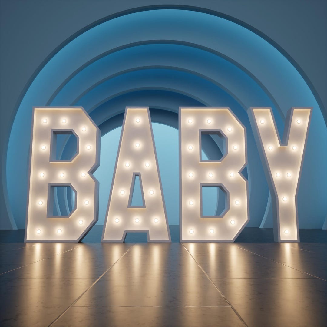BABY Light up Letters - LED Nursery Decor, Customizable Gender Reveal ...