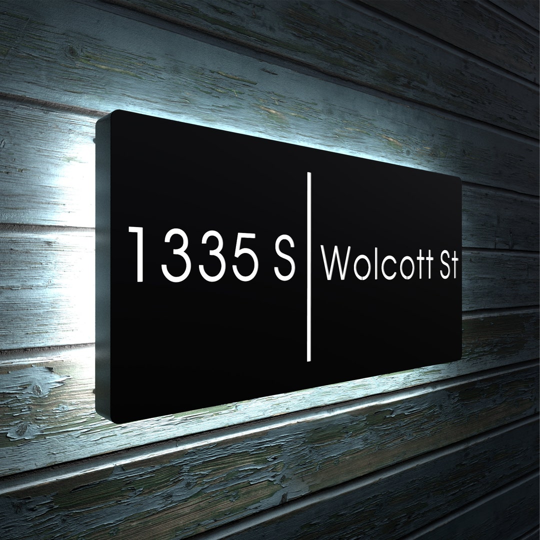 Modern House Numbers, Floating House Numbers,personalized Black Silver ...