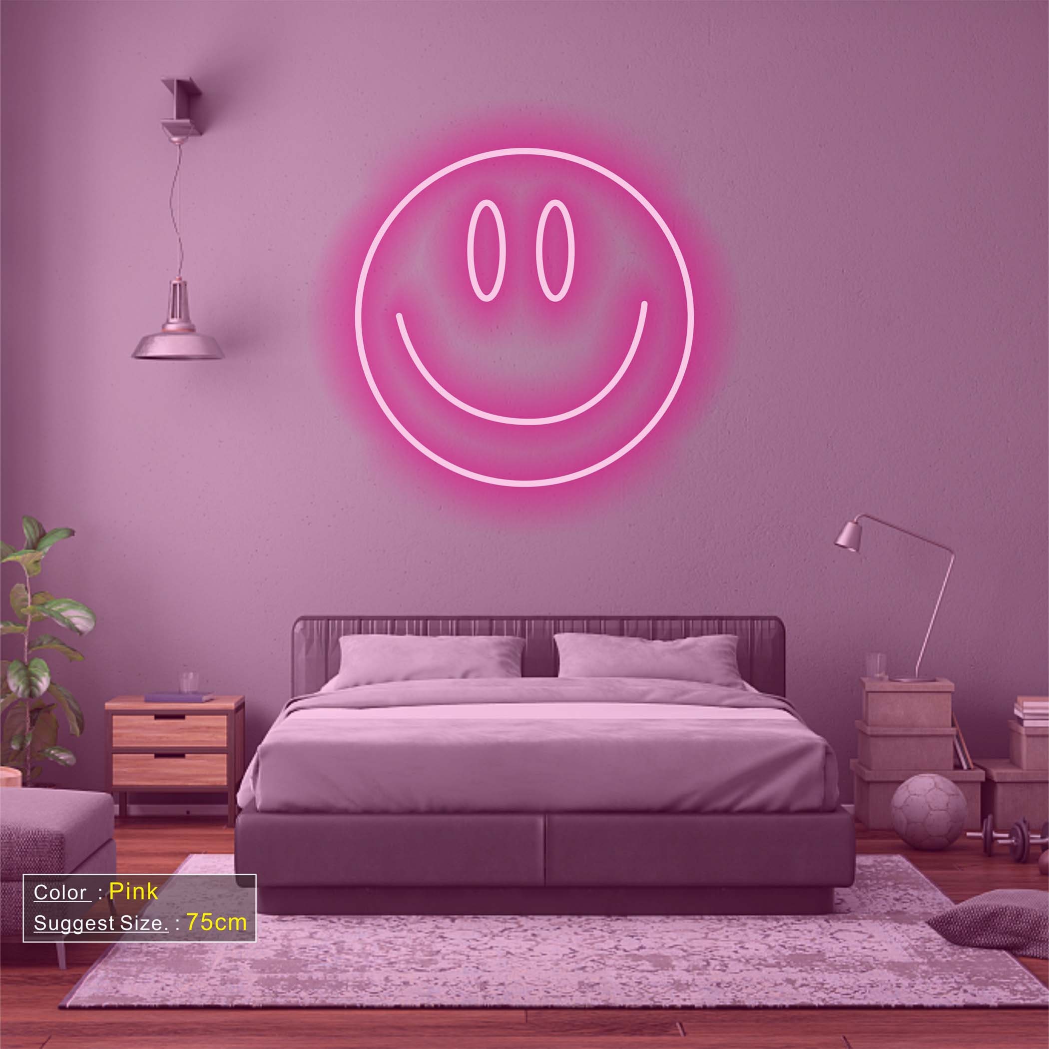 Smiling Face Neon Signpersonalized Led Neon Lightsroom Light - Etsy