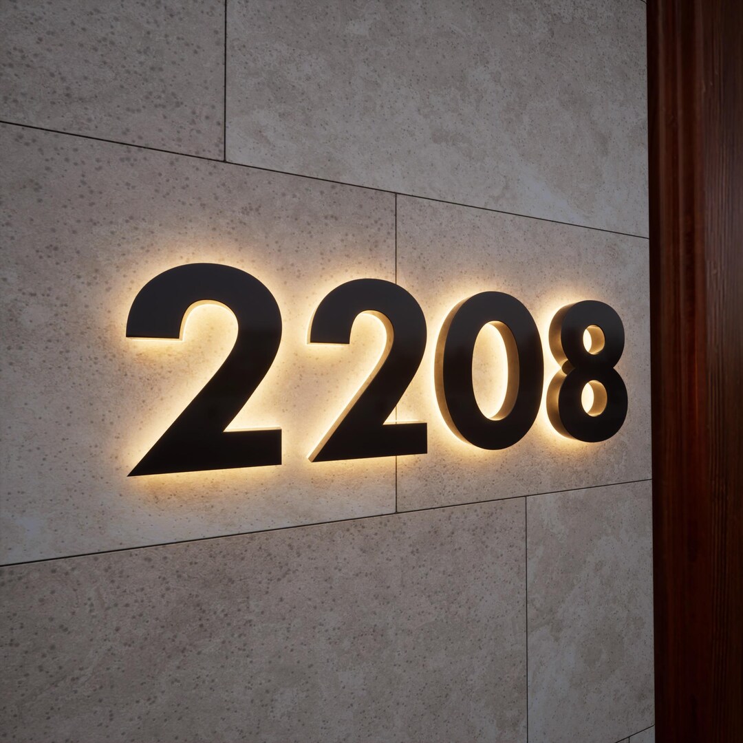 Modern Floating House Numbers - Sleek Aluminum Address Plaque for ...