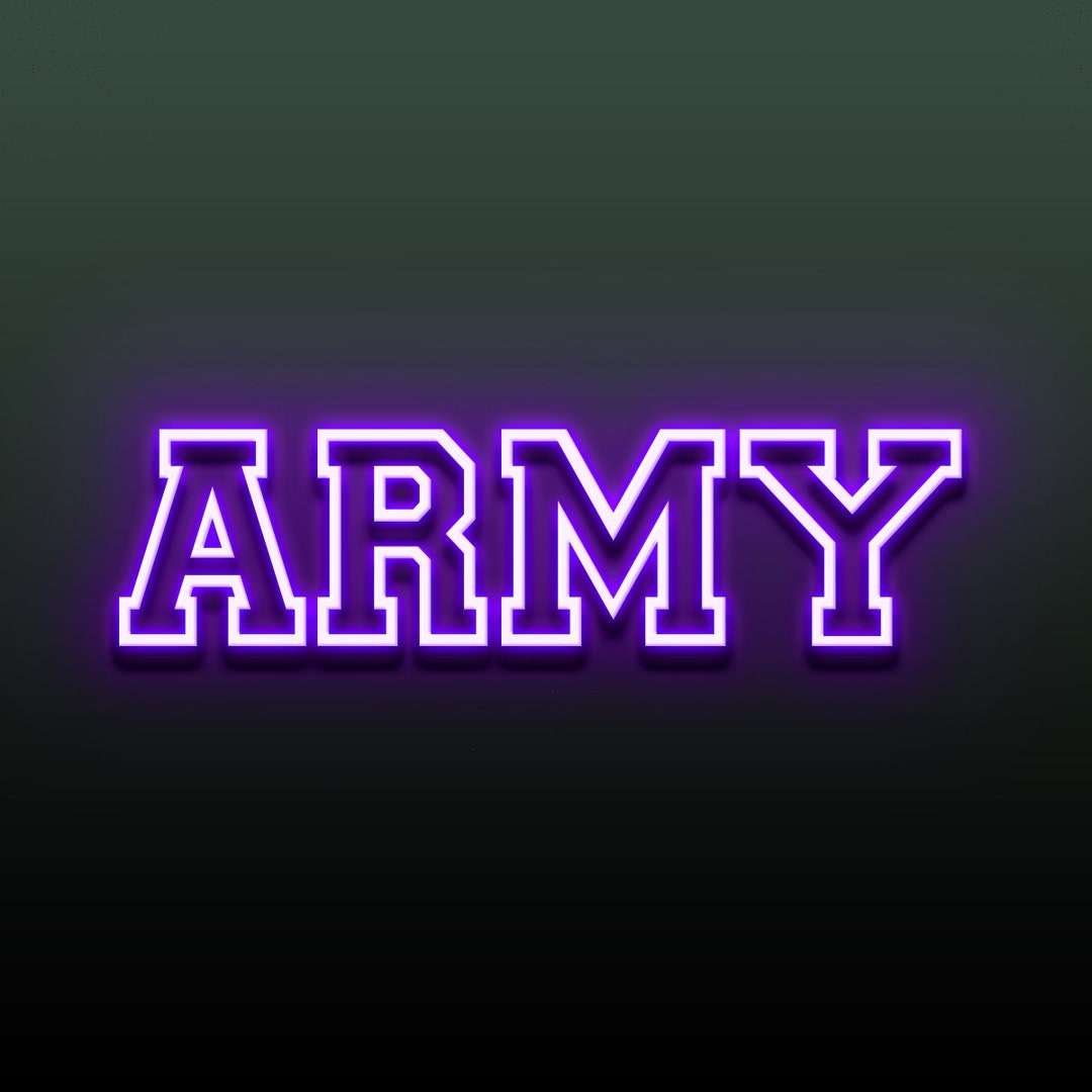 Army, Kpop, BTS Light, Korean Artist, Neon Light, Customized Neon Sign ...