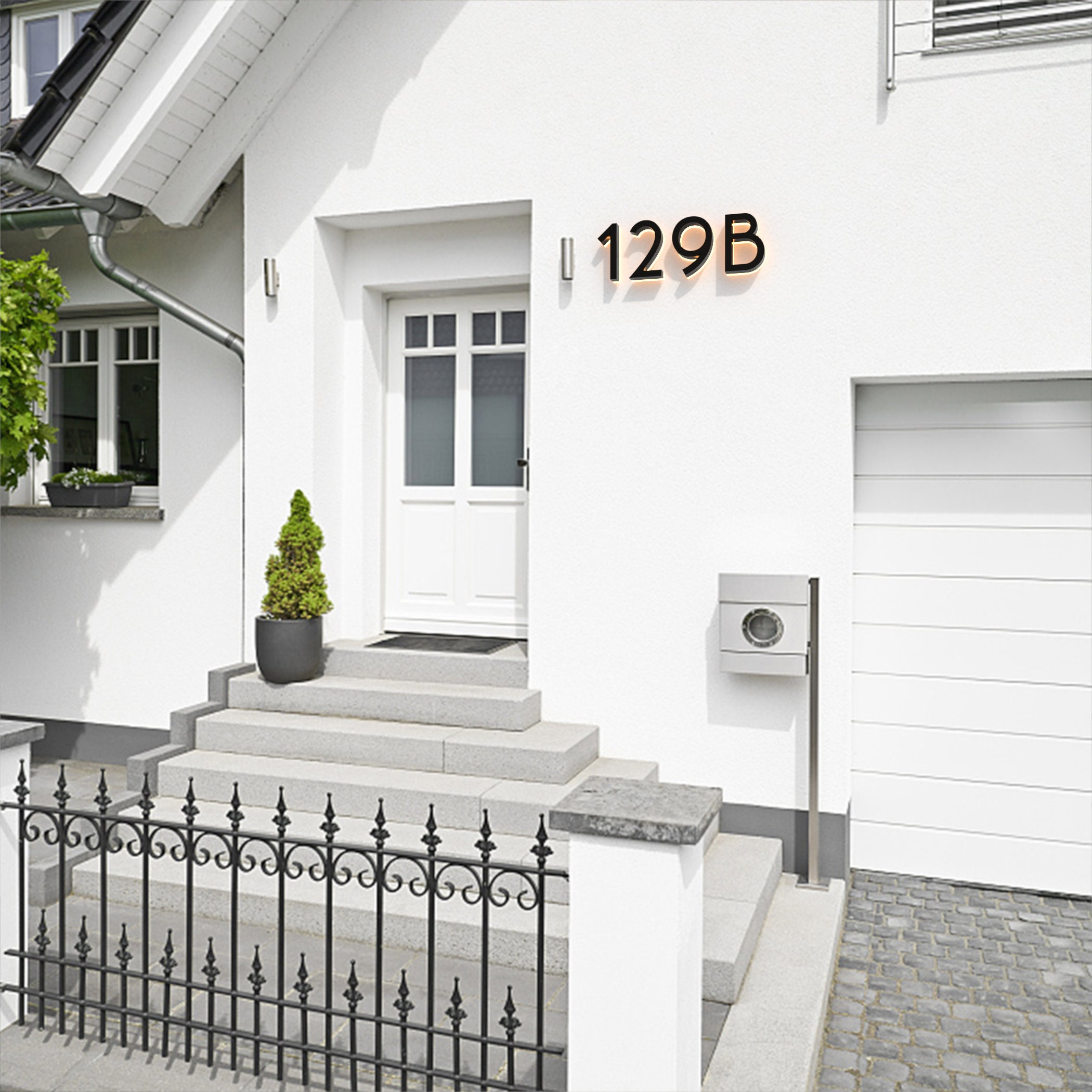 Modern Metal Address Number丨custom Number Sign丨outdoor Address Light up ...