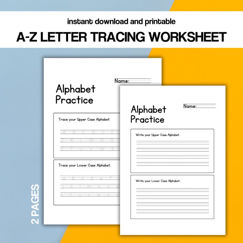 Printable Alphabet Learning Sheets Preschool Gradeschool Tracing Sheets ...