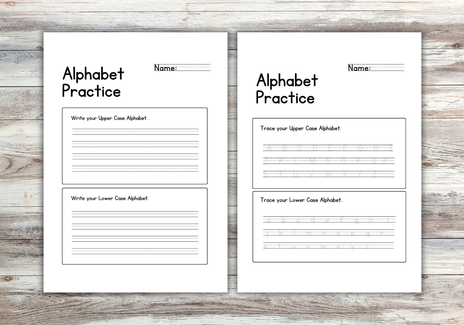 Printable Alphabet Learning Sheets Preschool Gradeschool Tracing Sheets ...