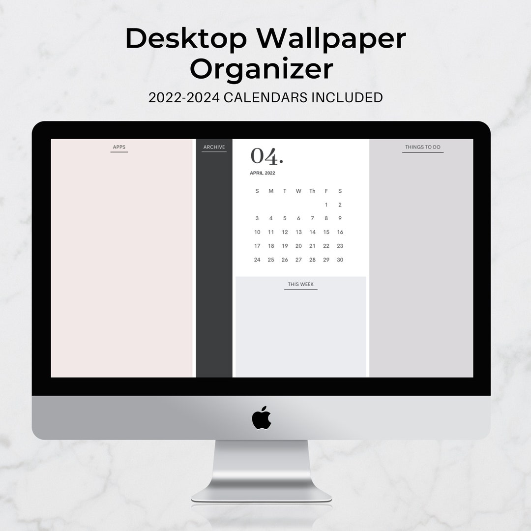 Minimalist Desktop Organizer With Calendar | Pink Aesthetic Wallpaper ...