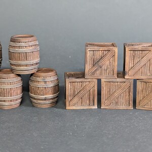 Painted Crates and Barrels for Rpg/dnd/tabletop - Etsy