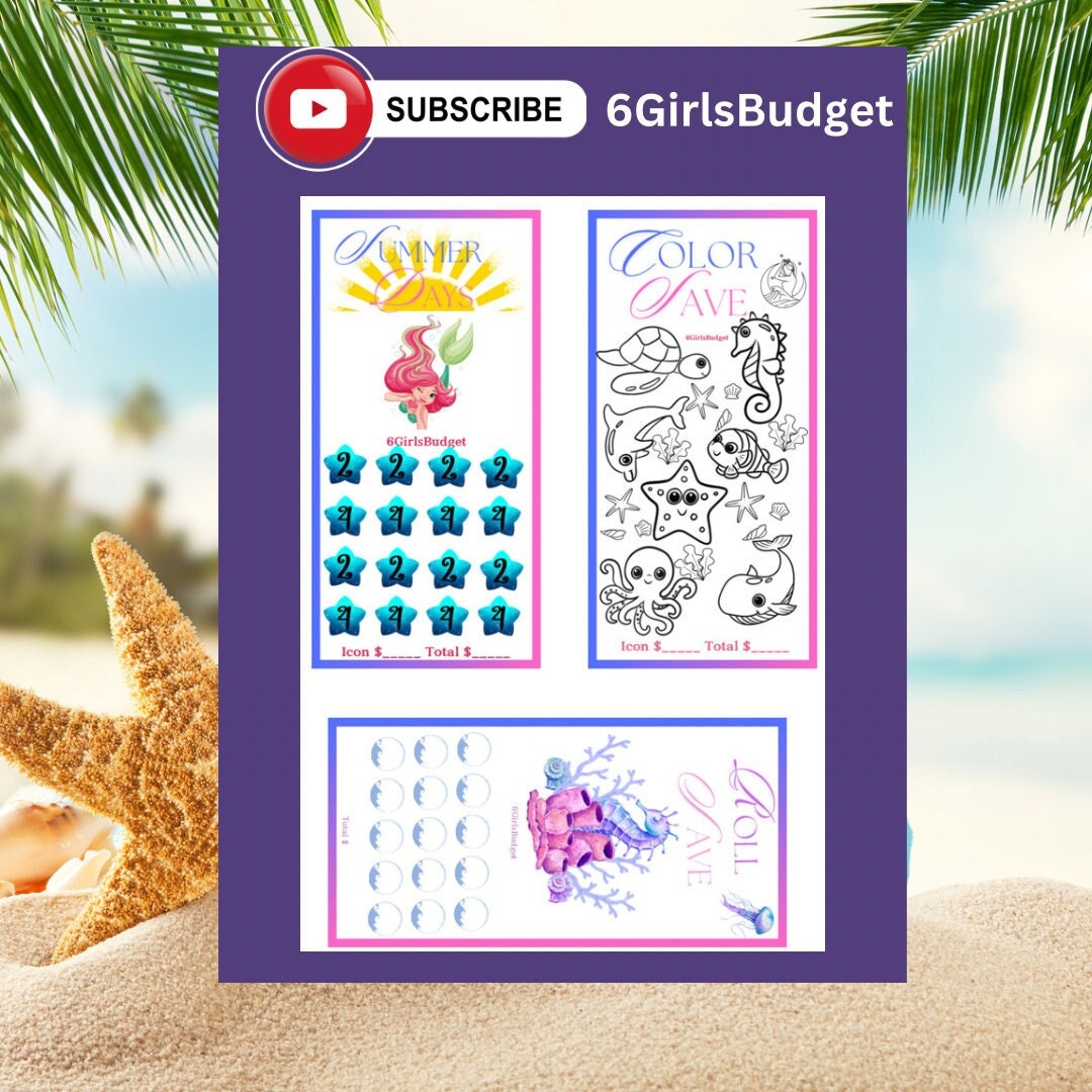 Summer Days Mini Saving Challenge | Mermaid | Ocean | Animal | Aquatic ...