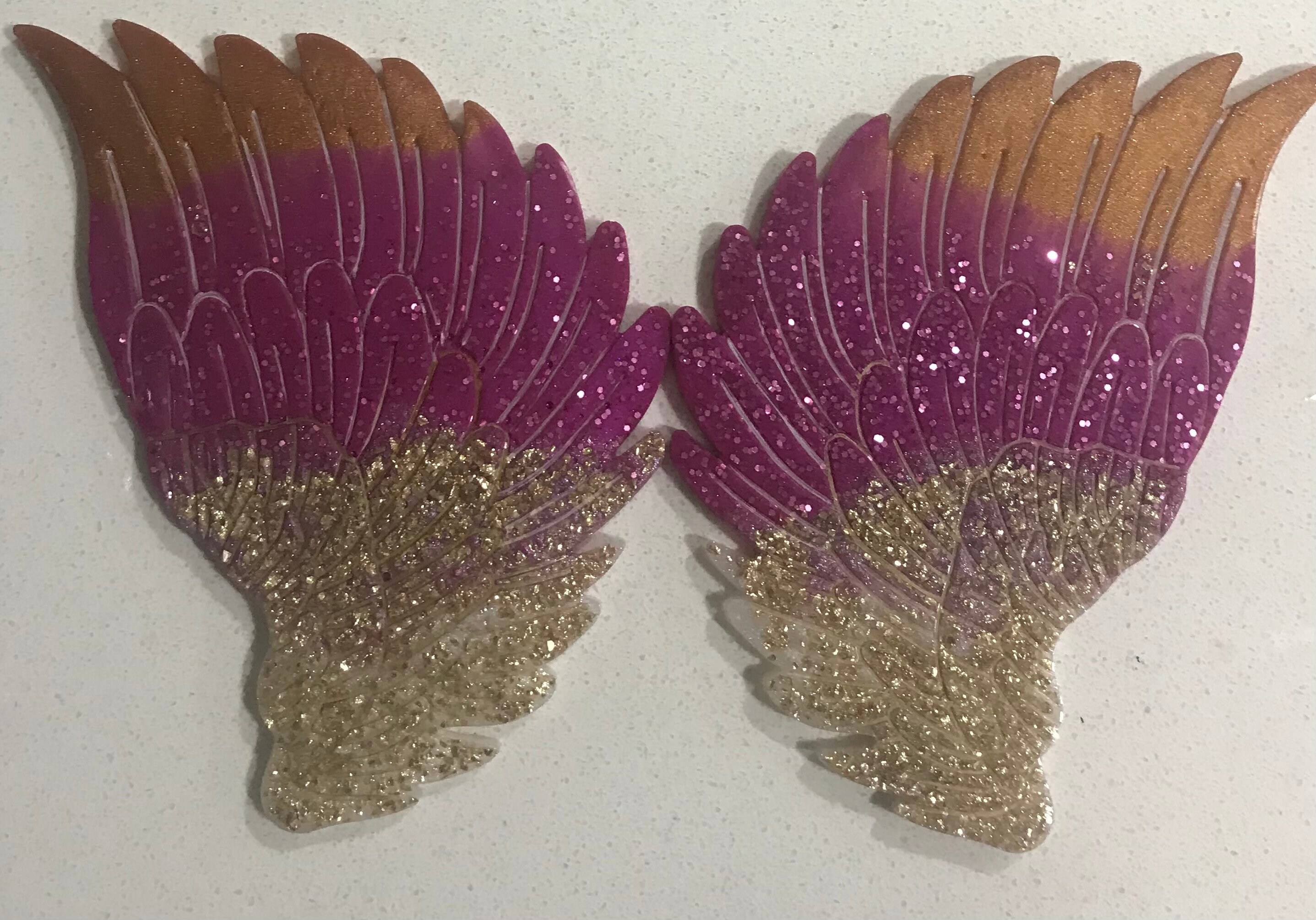 Resin Coaster Angel Wings Resin Tray Dish Traybirthday - Etsy