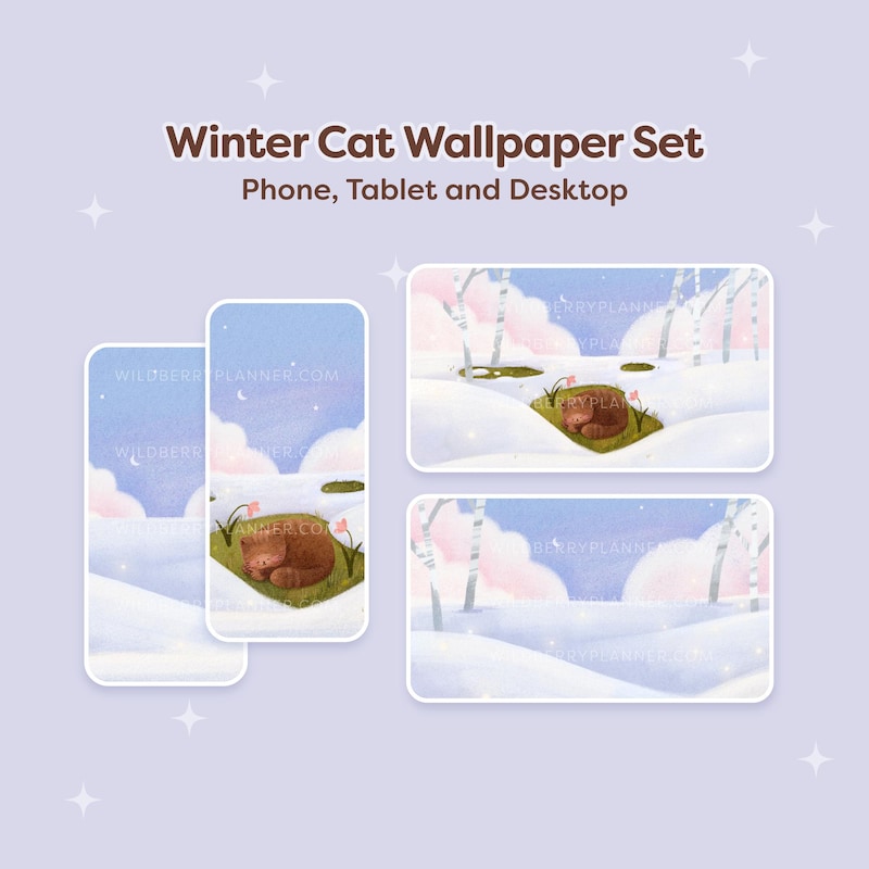 Cute Cat Wallpaper Bundle - Etsy