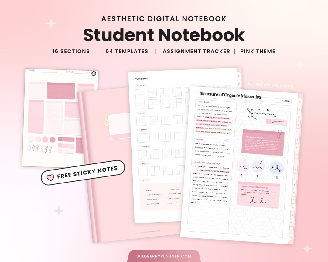 Student Digital Notebook, Notes for Students, College, Academic ...