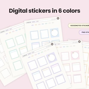 Digital Planner Sticky Notes, Pastel Stickers, Cute Stickers, Goodnotes ...
