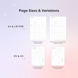 Weekly Printable Template, Printable Planner Pages, A4, Letter, B5, A5 ...