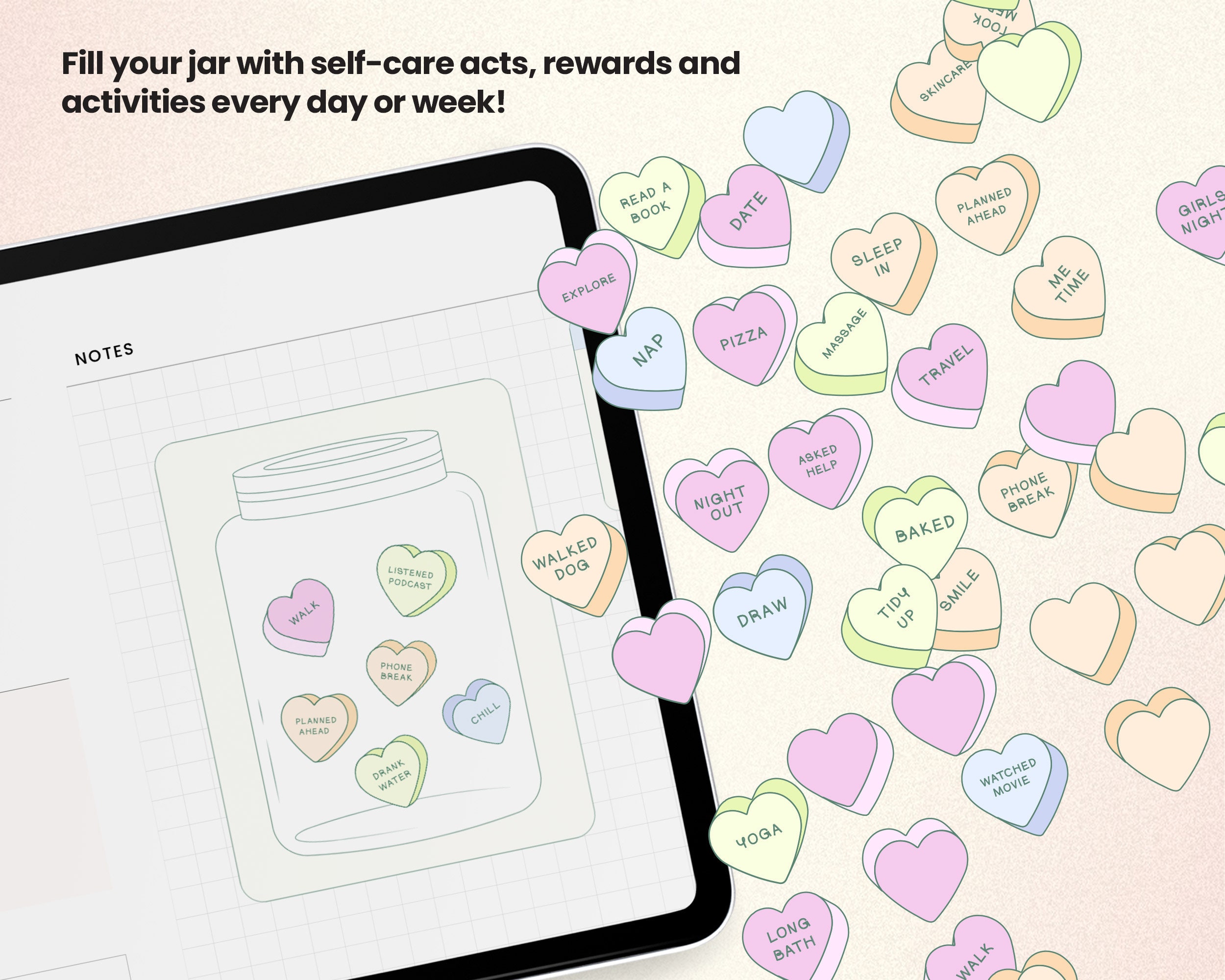 Self-care Widgets Digital Stickers for Goodnotes Wellness - Etsy