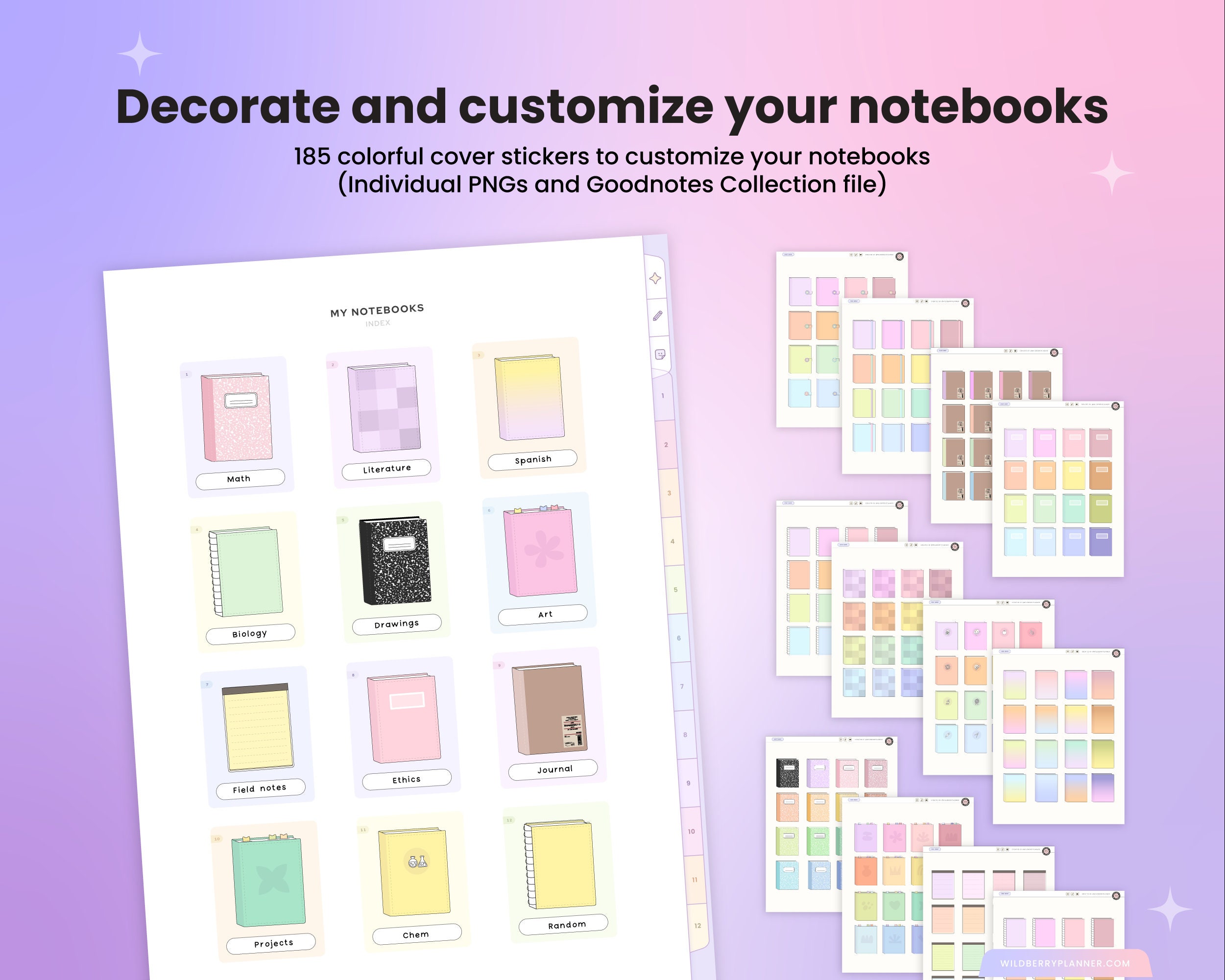 Digital Multi Notebook for Students, 12 Notebooks in One, College ...