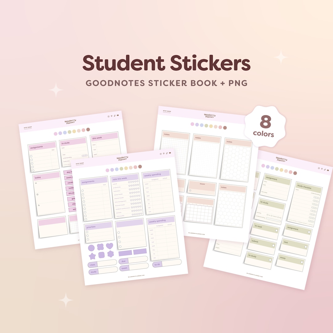 Student Digital Stickers, Pastel and Neutral Stickers, Goodnotes ...