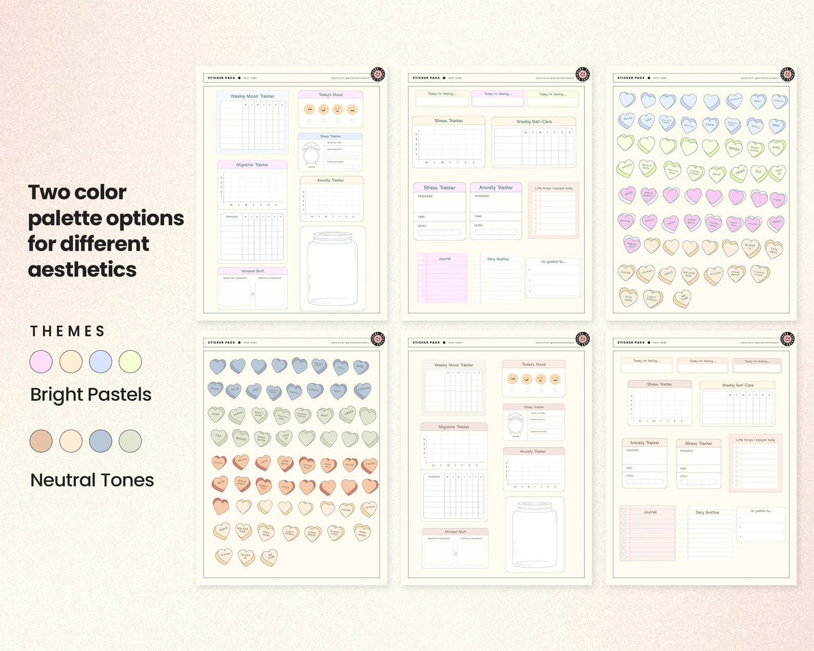 Self-care Widgets Digital Stickers for Goodnotes Wellness - Etsy