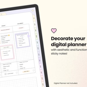Digital Planner Sticky Notes, Pastel Stickers, Cute Stickers, Goodnotes ...