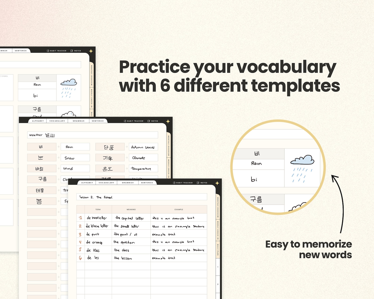 Language Learning Planner and Notebook, Hyperlinked Workbook, Study and ...