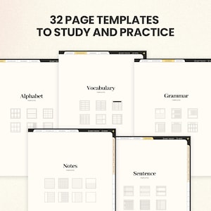 Language Learning Planner and Notebook, Hyperlinked Workbook, Study and ...