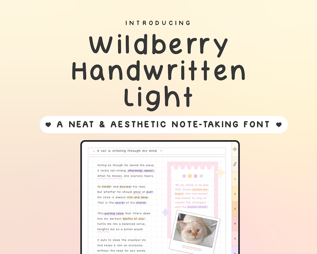 Handwritten Font for Digital Planning and Note-taking, Neat Font for ...