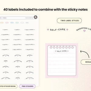 Digital Planner Sticky Notes, Pastel Stickers, Cute Stickers, Goodnotes ...