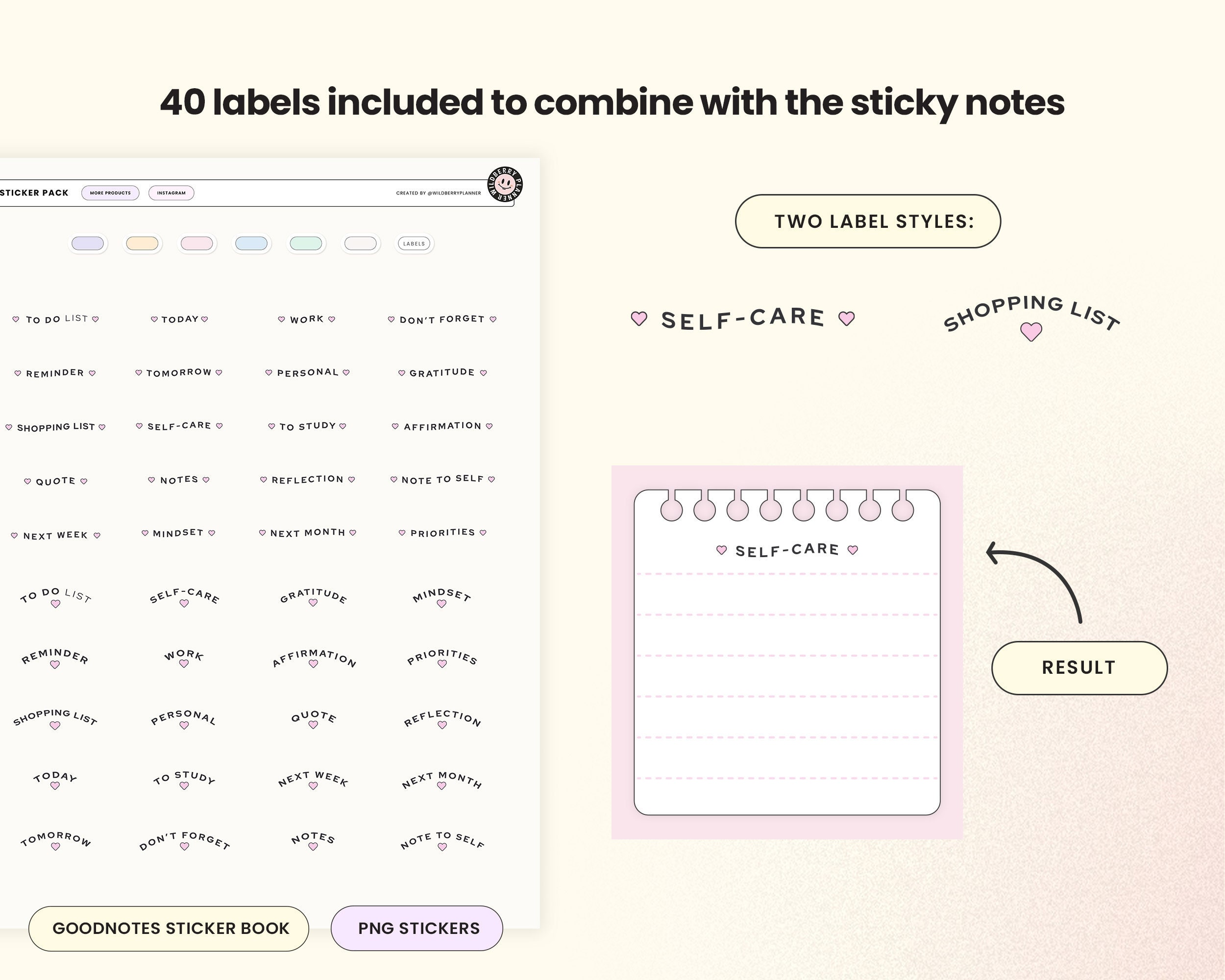 Digital Planner Sticky Notes Pastel Stickers Cute Stickers - Etsy