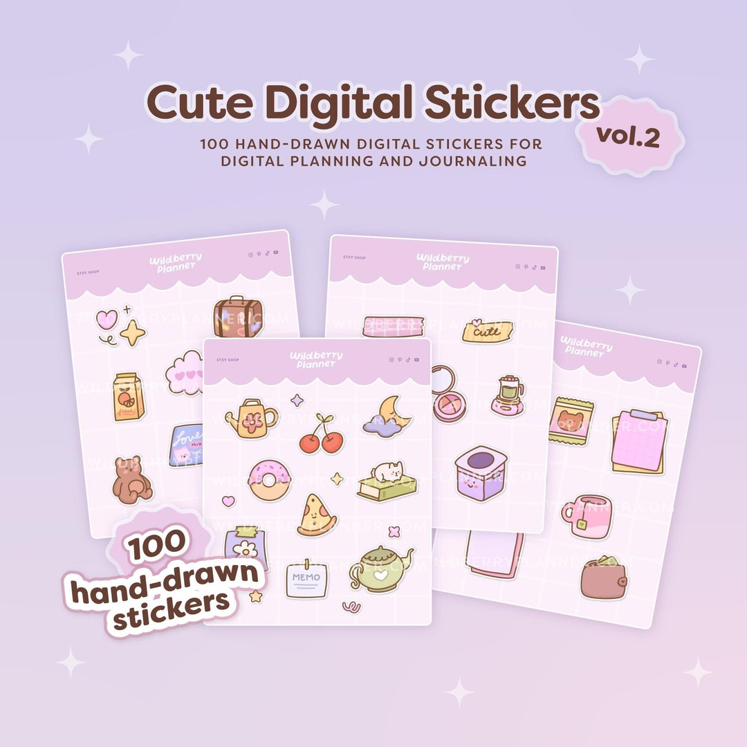 Cute Digital Stickers Vol.2 for Journaling and Digital Planner Stickers ...
