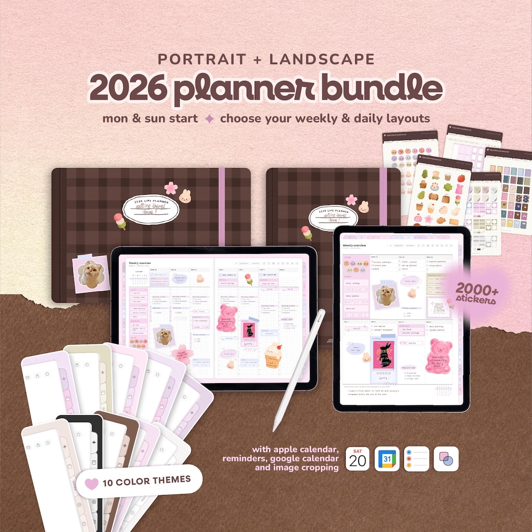 2026 Digital Planner Bundle ~ Landscape and Portrait, Weekly and Daily ...
