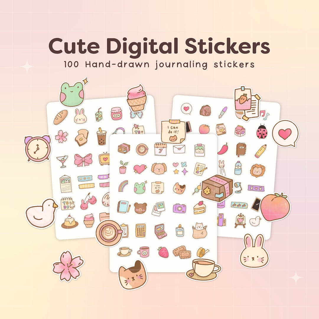 Cute Digital Stickers for Journaling and Digital Planner Stickers ...