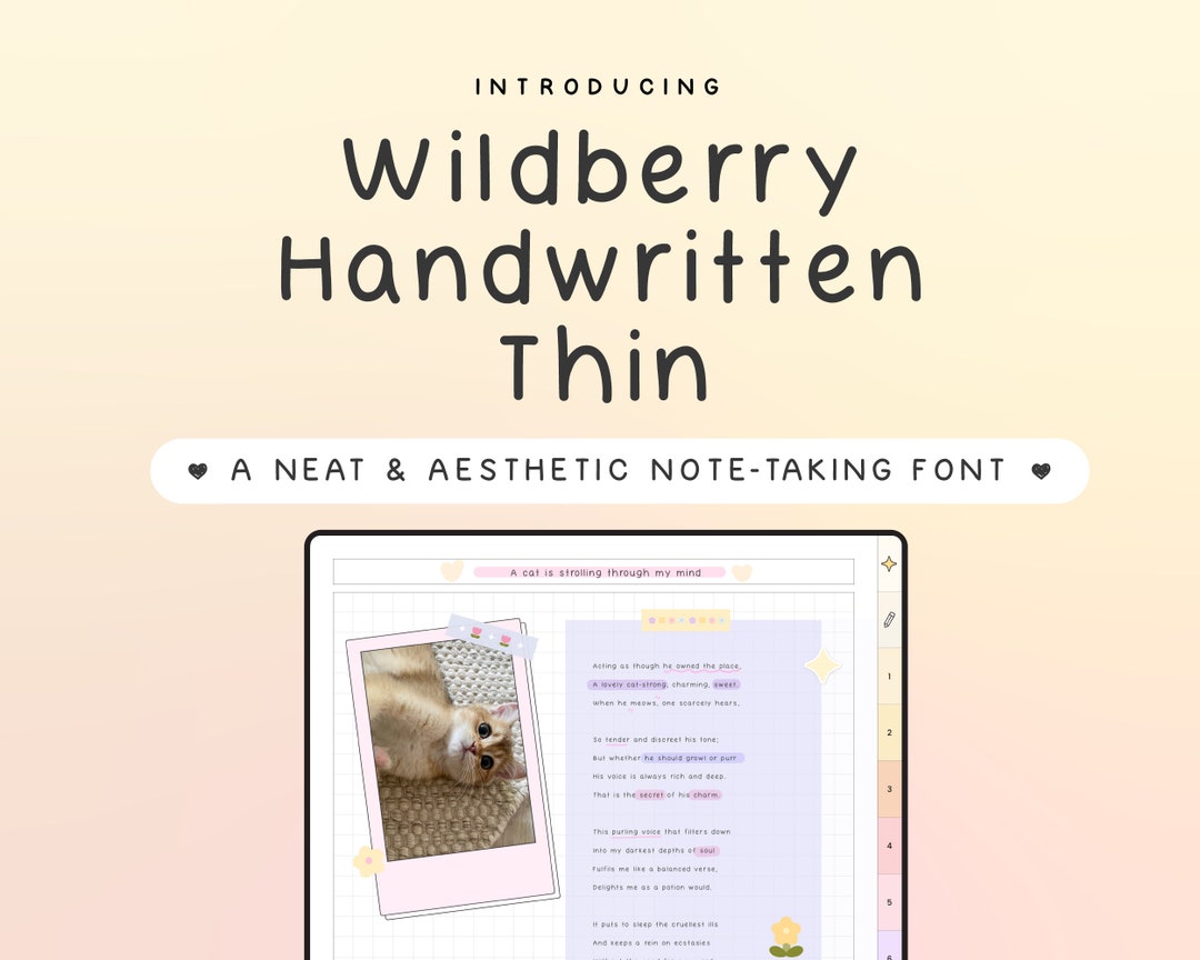 Handwritten Font for Digital Planning and Note-taking, Neat Font for ...