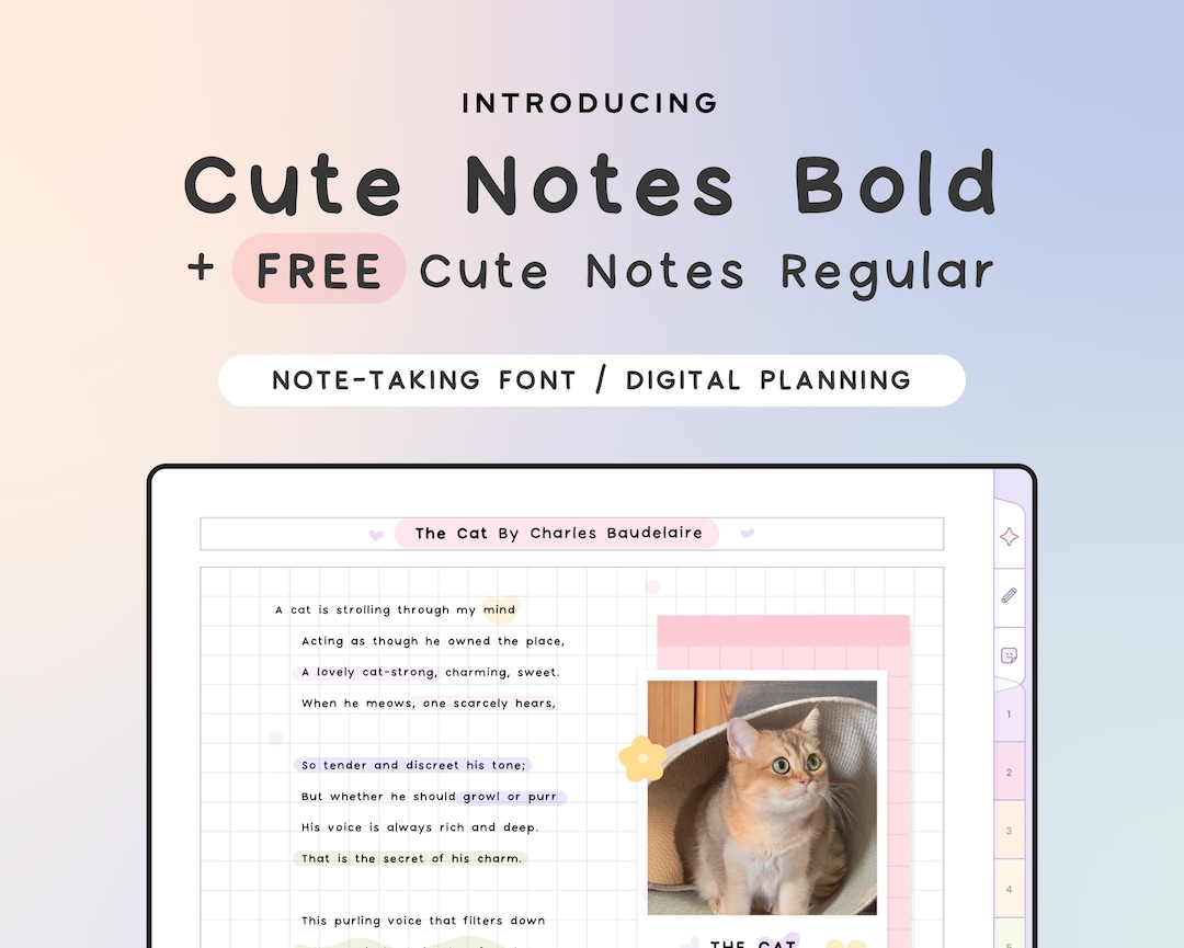 Handwritten Font for Digital Planning and Note-taking, Neat Font for ...