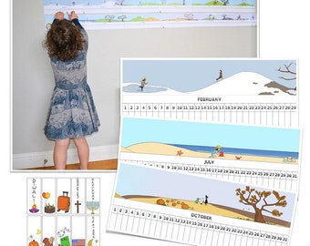 Montessori Linear Calendar 2024, Printable Classroom Calendar PDF ...