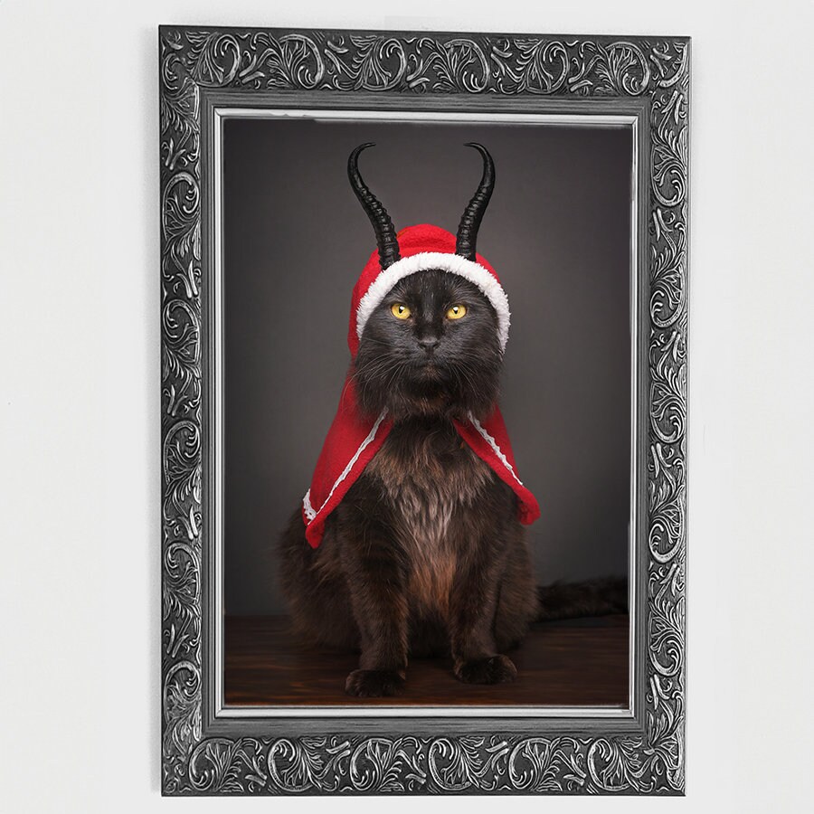 Krampus Cat Portrait Gothic Cat Photo Cat Poster Gothic - Etsy